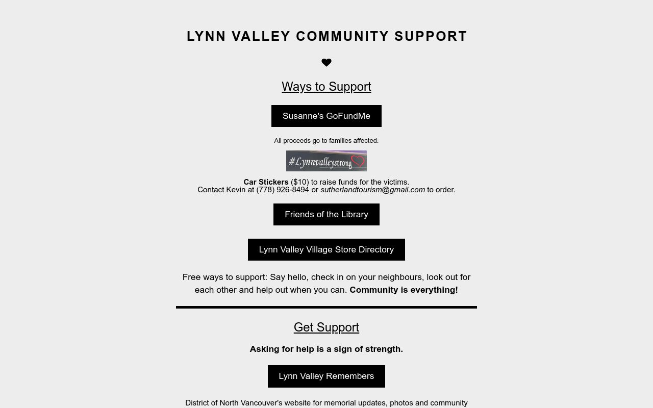 Lynn Valley Community Support